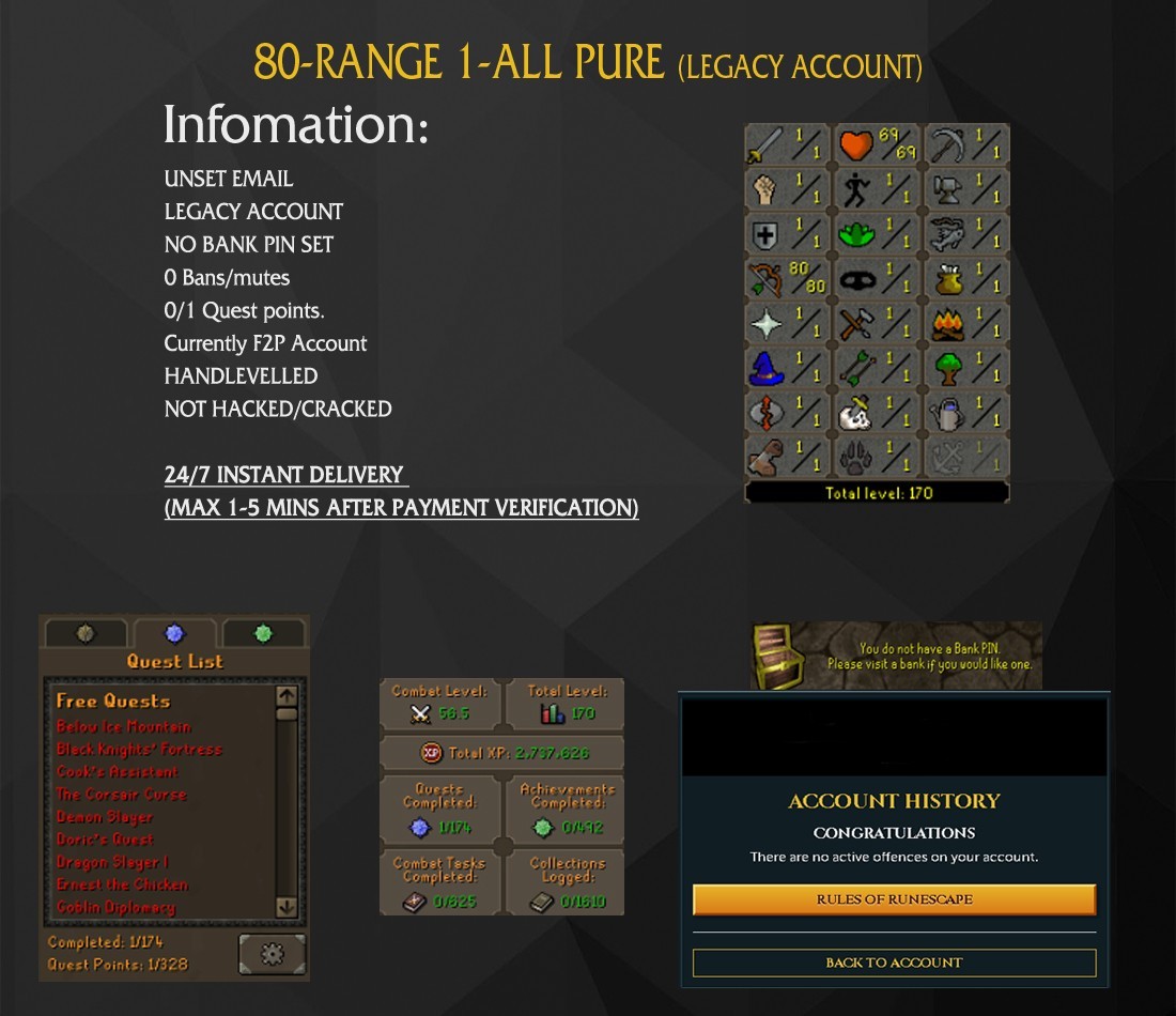 OLDSCHOOL RUNESCAPE HANDLEVELED OSRS ACCOUNT | 24/7 Instant Delivery ...