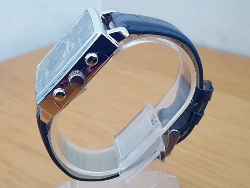 Mens Blue Square Face Daniel Hechter Skeleton Effect Leather Fashion ...