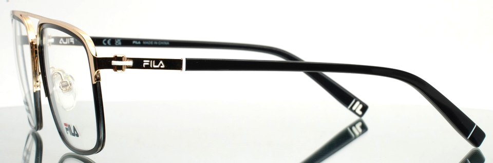 FILA VFI442 0300 Black Gold Mens Aviator Full Rim Eyeglasses 53-19-145 ...