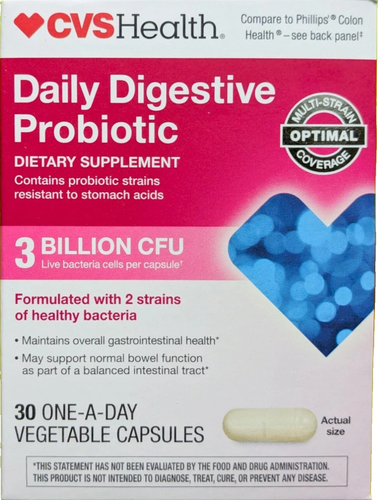 CVS Health Daily Digestive Probiotic 60 caps 3 billion CFU Exp.10/2026 ...