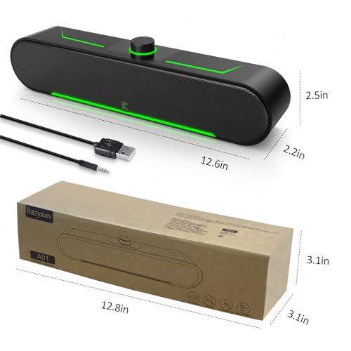 Computer Speakers for Desktop PC Laptop - Wired USB-Powered Sound bar ...