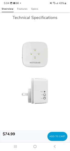 NETGEAR AC1200 WiFi Range Extender - White 606449120820 | eBay