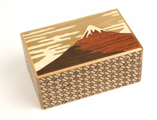 Hakone Parquet Work Japanese Secret puzzle box 10 times Fuji Tsubaki ...