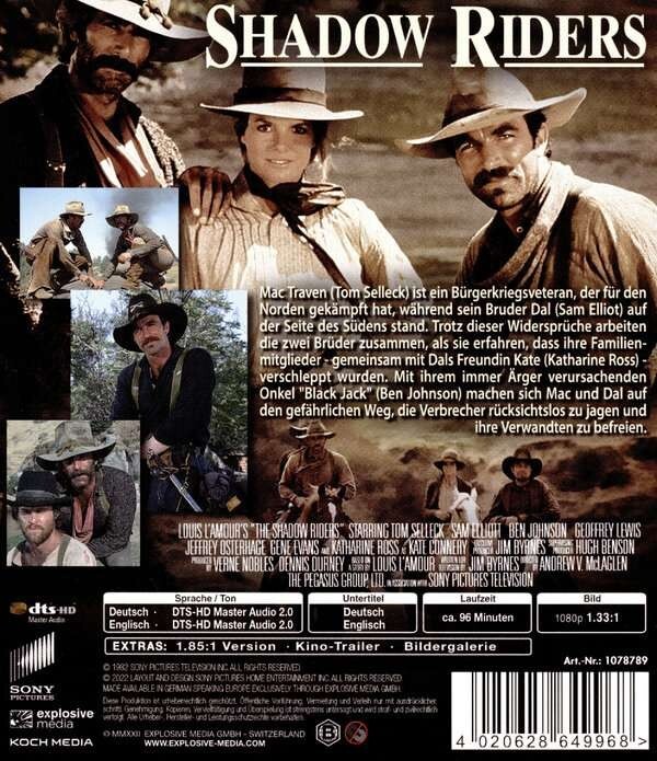 Shadow Riders (1982) Tom Selleck Blu-Ray NEW (German Package/English ...