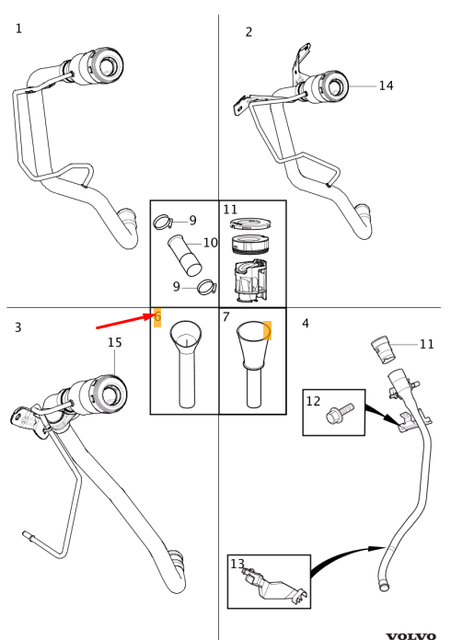 VOLVO XC40 B4 Fuel Tank Filler Funnel Tube 32312228 2.0 Hybrid 145kw ...