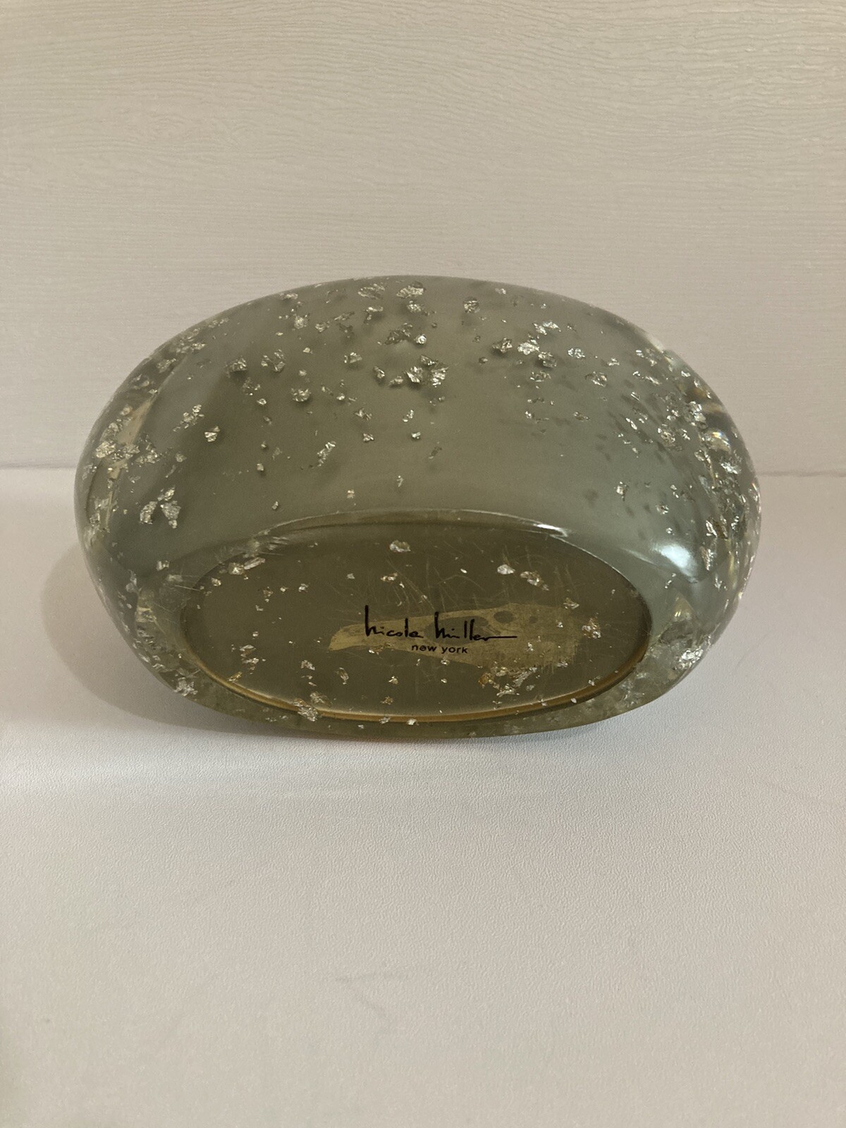 Nicole Miller Silver Flakes Acrylic Lucite Silver Gray Toothbrush ...