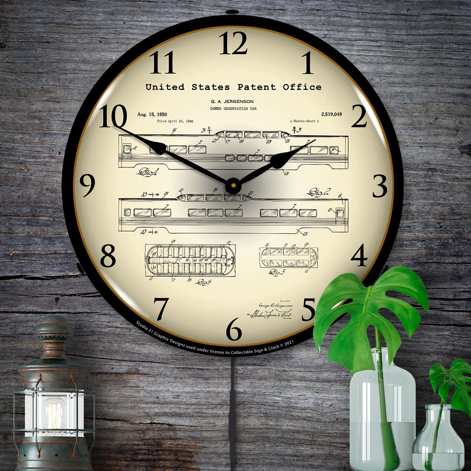 Railroad Domed Observation Train Car 1946 Patent, Lighted Backlit LED ...