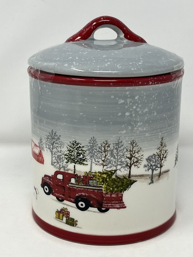 GRACE'S BAKE SHOP CHRISTMAS TREE AND PICK-UP canister NEW holiday scene ...