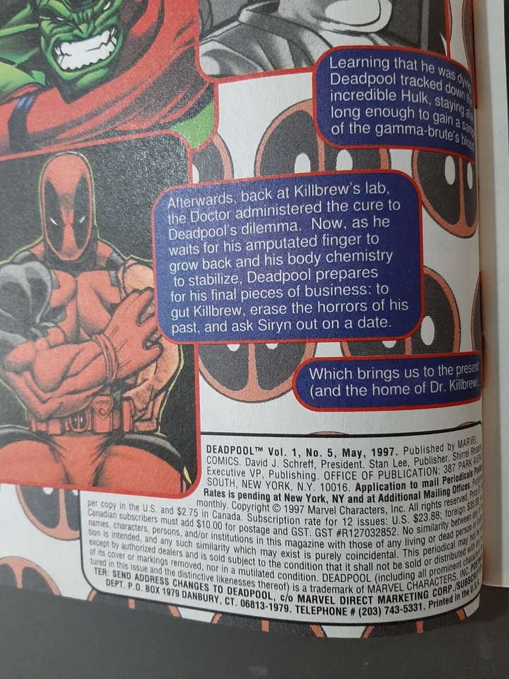 Marvel Comics DEADPOOL #5 The Battle For Wade Wilsons Soul (1997) NM ...