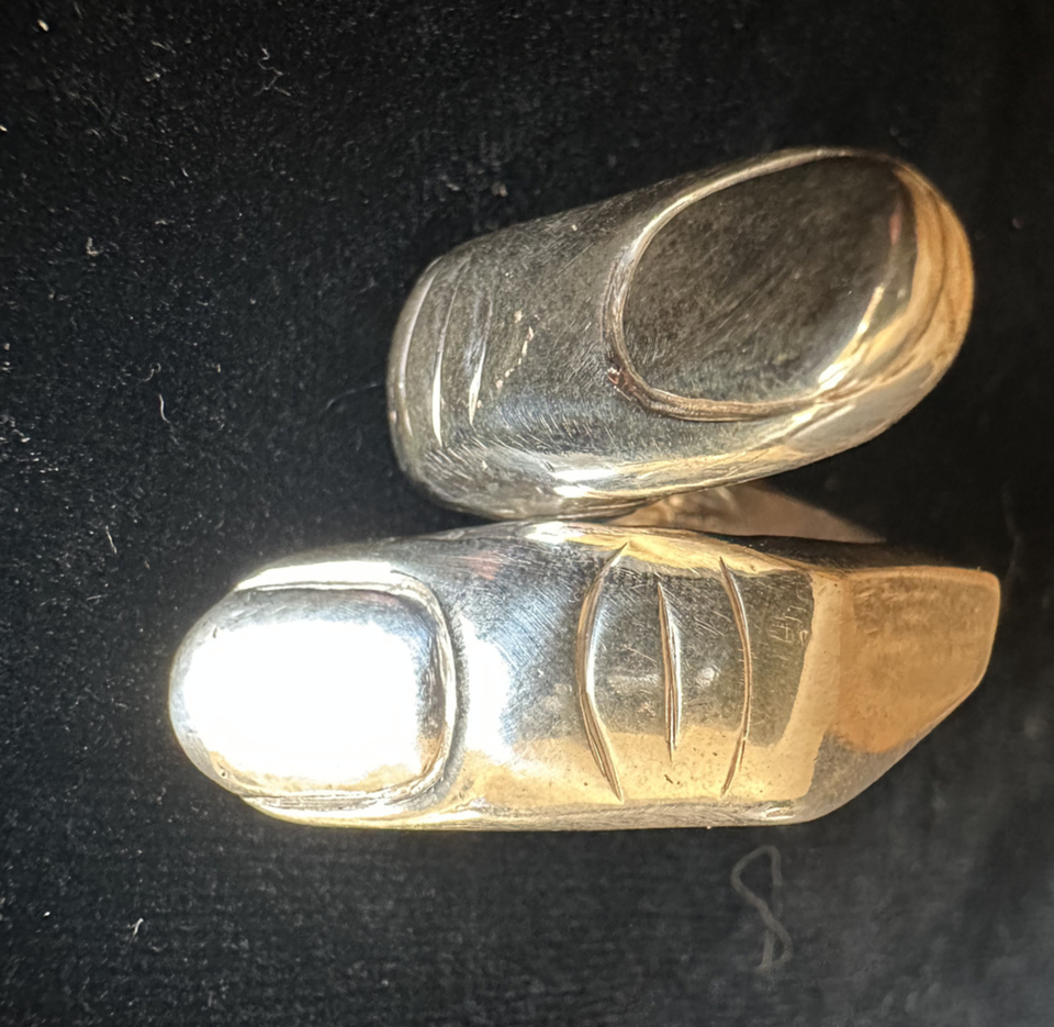 Avant Garde Modernist Surreal Sterling Silver Surrealist double Finger ...