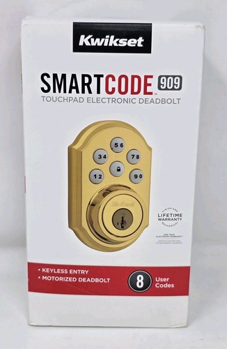 Kwikset Smart Code Single Cylinder Deadbolt Polished Brass New Sealed ...