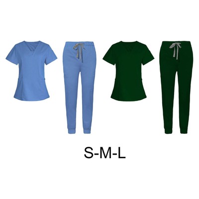 Nurse Work Clothing Nursing Uniform Short Sleeves V Neckline Top Top ...