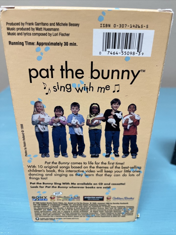 Pat the Bunny Sing With Me VHS, 1999 kids golden book sing along ...