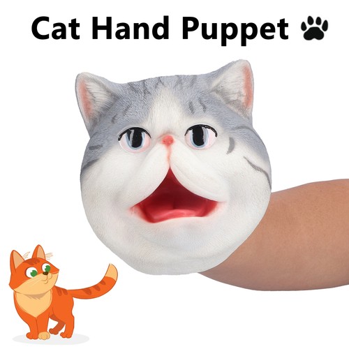 Cat Animal Toys Movable High Simulation Cat Hand Puppet For Birthday ...