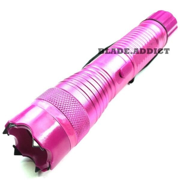 PINK MILITARY 235 Million Volt Rechargeable STUN GUN +LED Flashlight ...