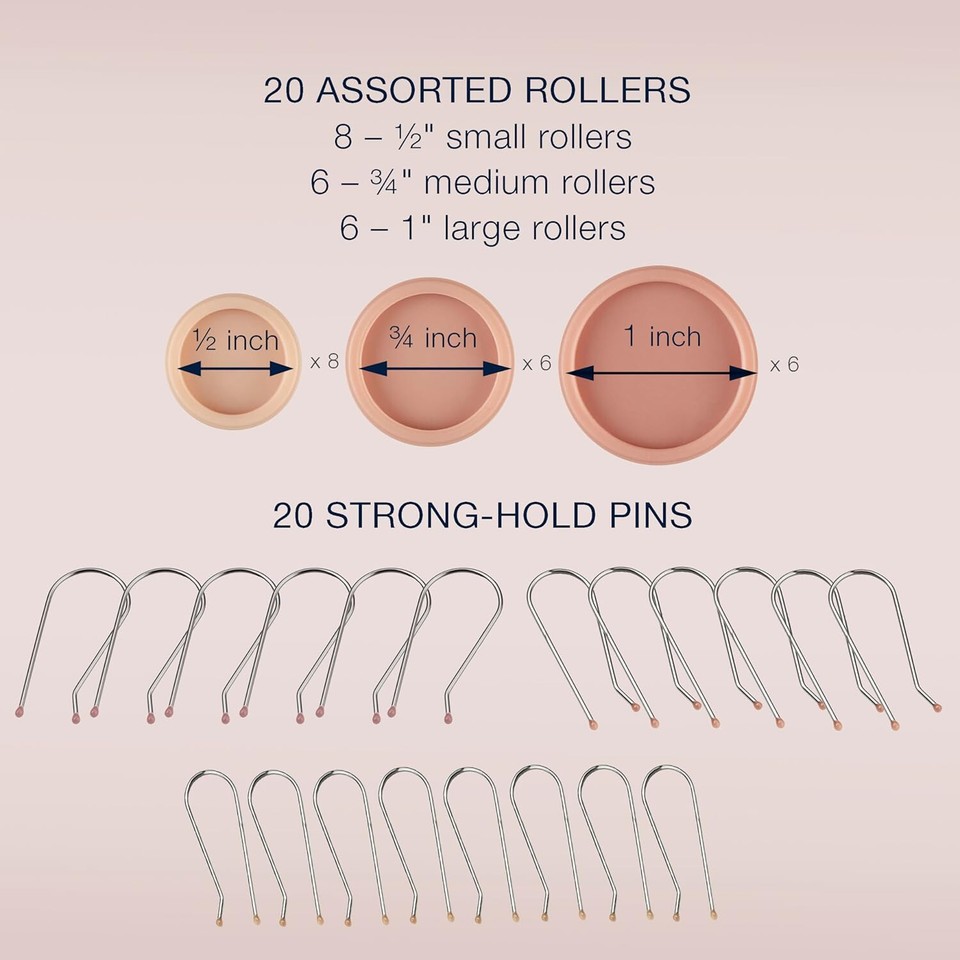 Hair Setter 20 Rollers Ceramic Hot Curlers Instant heat Ionic Conair ...