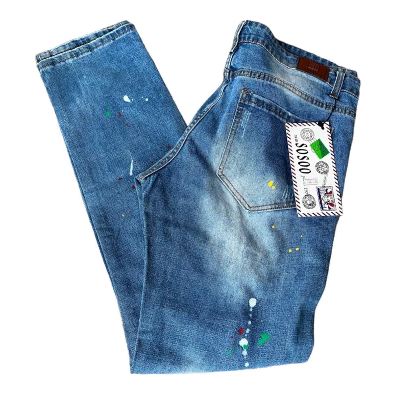 SOSOO jeans 1971 Vintage men’s paint splatter jeans 38 - Gem