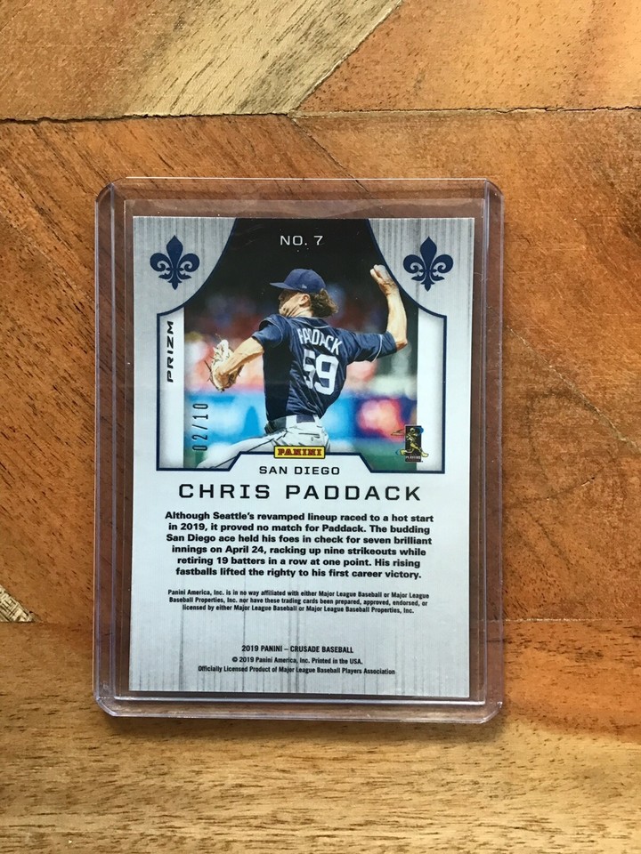 2019 PANINI CHRONICLES GOLD #7 CHRIS PADDACK ROOKIE 2/10 | eBay