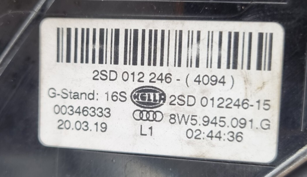 2016 ONWARDS AUDI A4 B9 SALOON REAR LIGHT OUTER PASSENGER SIDE ...