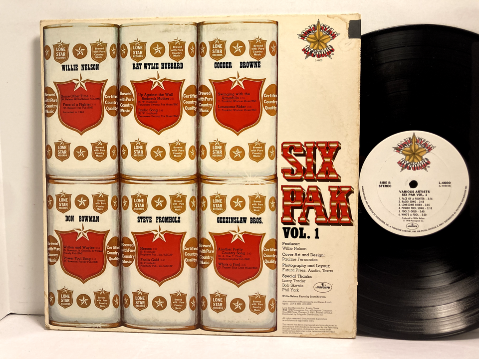Six Pak Vol 1 LP - Lone Star - Tested VG+ Vinyl - Willie Nelson Country ...