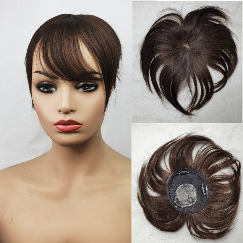 Hair Toupee for Women With Thining Hair/Hair Loss Cover Gray Hair Human ...