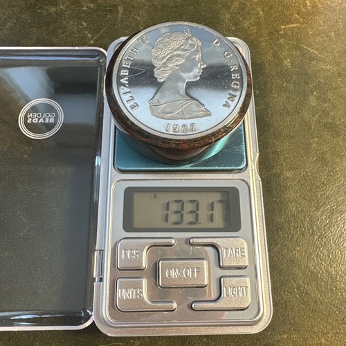 43.75g Solid Sterling Silver 1977 25 Crown Coin TURKS & CAICOS Paper ...