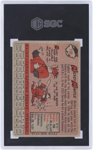 Mickey Mantle New York Yankees 1958 Topps #150 SGC Authenticated 1.5 ...