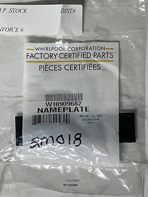 W10909682 KitchenAid Appliance Nameplate W10518673 Factory Replacement ...