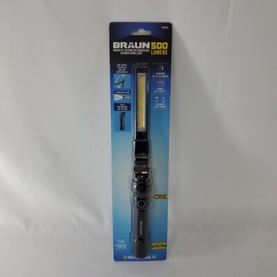 Braun Slim Bar Folding Rechargeable 500 Lumens Magnetic Led Light | eBay