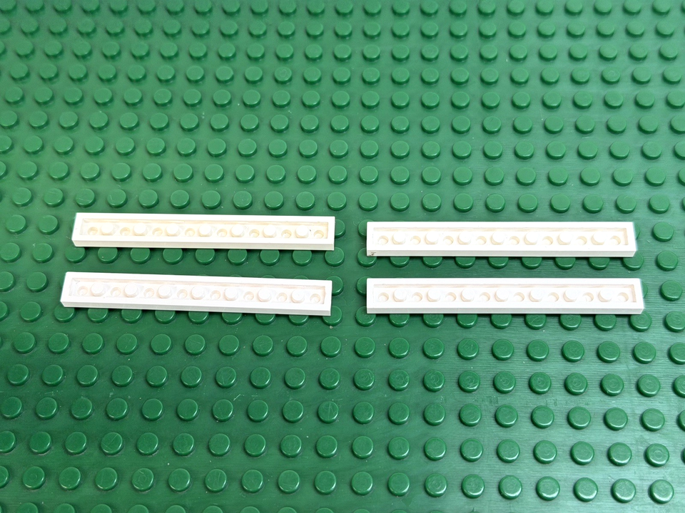 1980s LEGO White Plate 1 x 8 w/Solid Studs Bottom Space Town 6990 4010 ...