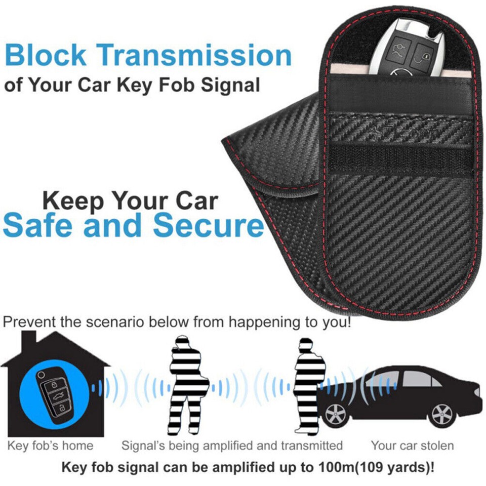 3 Pack RFID Faraday Pouch Car Key Fob Protector Signal Blocking Anti ...
