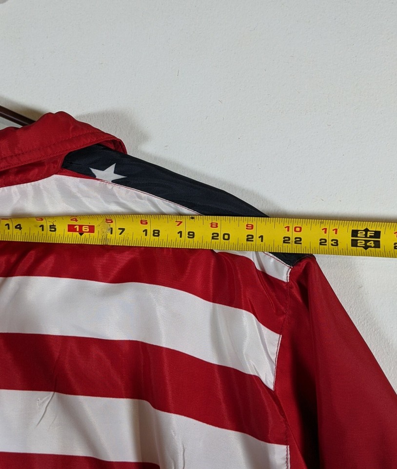 Vintage American Flag Windbreaker Active Horizon Unisex Size Large Full ...