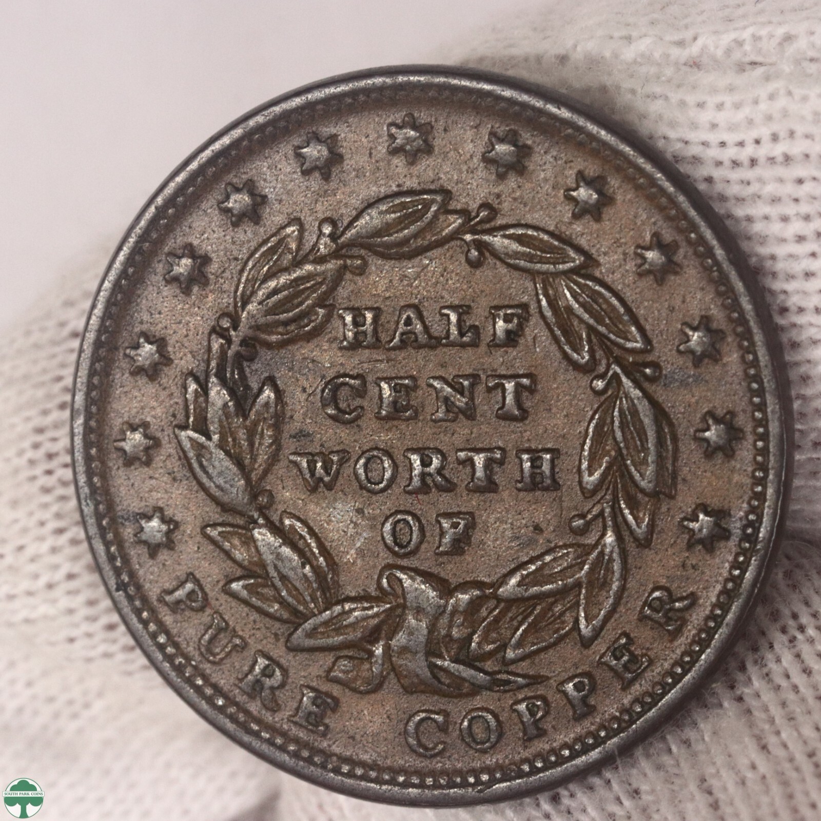 Hard Times Token 1837 1/2 Cent Pure Copper - Extra Fine Details - N ...