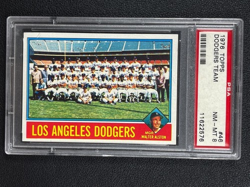 DODGERS TEAM PSA 8 1976 TOPPS BASEBALL #46 WITH CEY SUTTON YEAGER 2576 ...