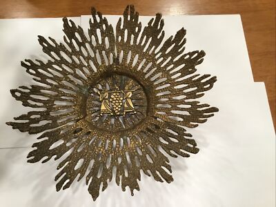 Vintage Wainberg Brutalist Footed Brass Fruit Bowl Israel Spies Grapes ...