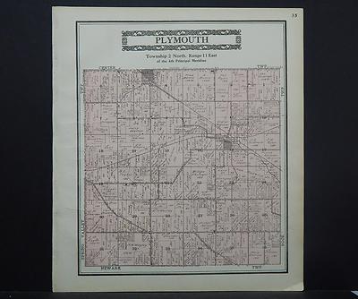 Wisconsin, Rock County Map, 1917 Township of Plymouth L22#93 | eBay