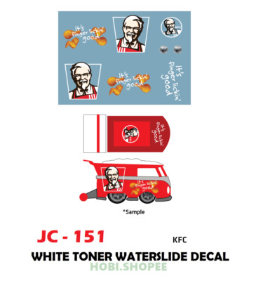 JC-9151 White Toner Waterslide Decals KFC For Custom 1:64 Hot Wheels | eBay