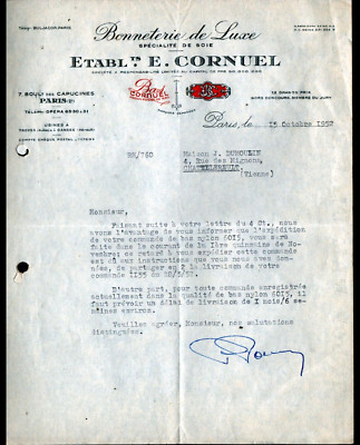 PARIS (II°) USINE à GANGES 34 / SOUS-VETEMENTS / BONNETERIE de luxe "E ...