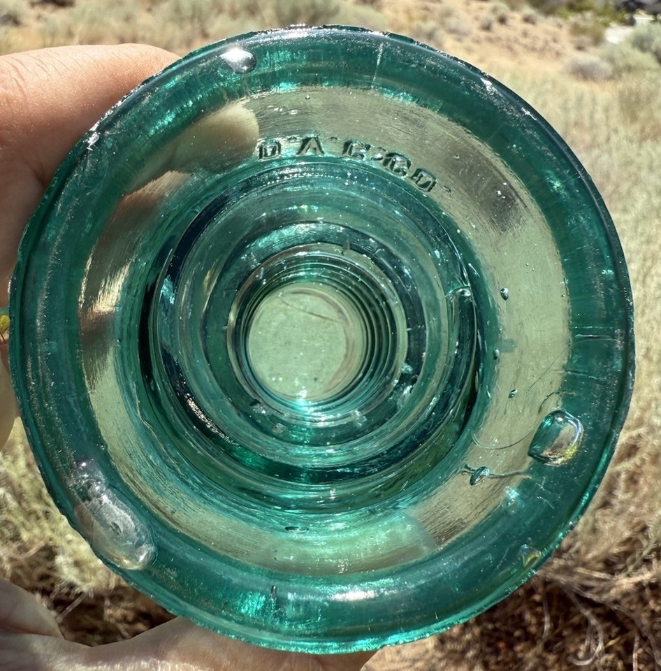 Nice Scarce Antique Embossed Aqua CD 145 O.V.G.CO Beehive Style Glass ...