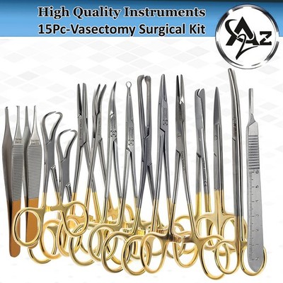 15Pc German Sutureless Vasectomy Set, Needle Holder Urology Surgical ...