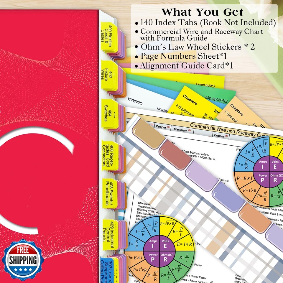 Upgraded 2023 National Electrical Code (NEC) Book Tabs, 140 Color-Coded ...