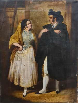 GOYAESQUE COUPLE. SPANISH SCHOOL. OIL ON CANVAS. 19TH CENTURY. | eBay