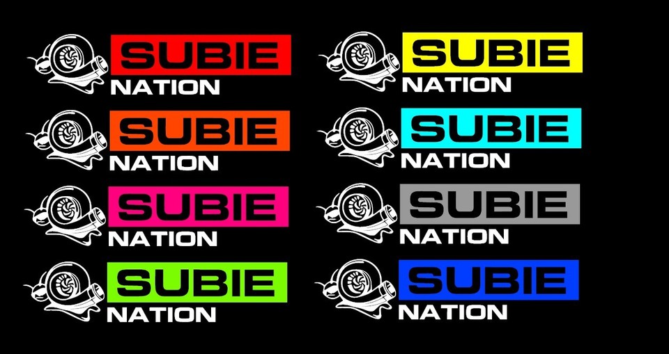 SUBIE NATION turbo snail Vinyl Decal Sticker For Subaru Impreza Wrx Sti ...