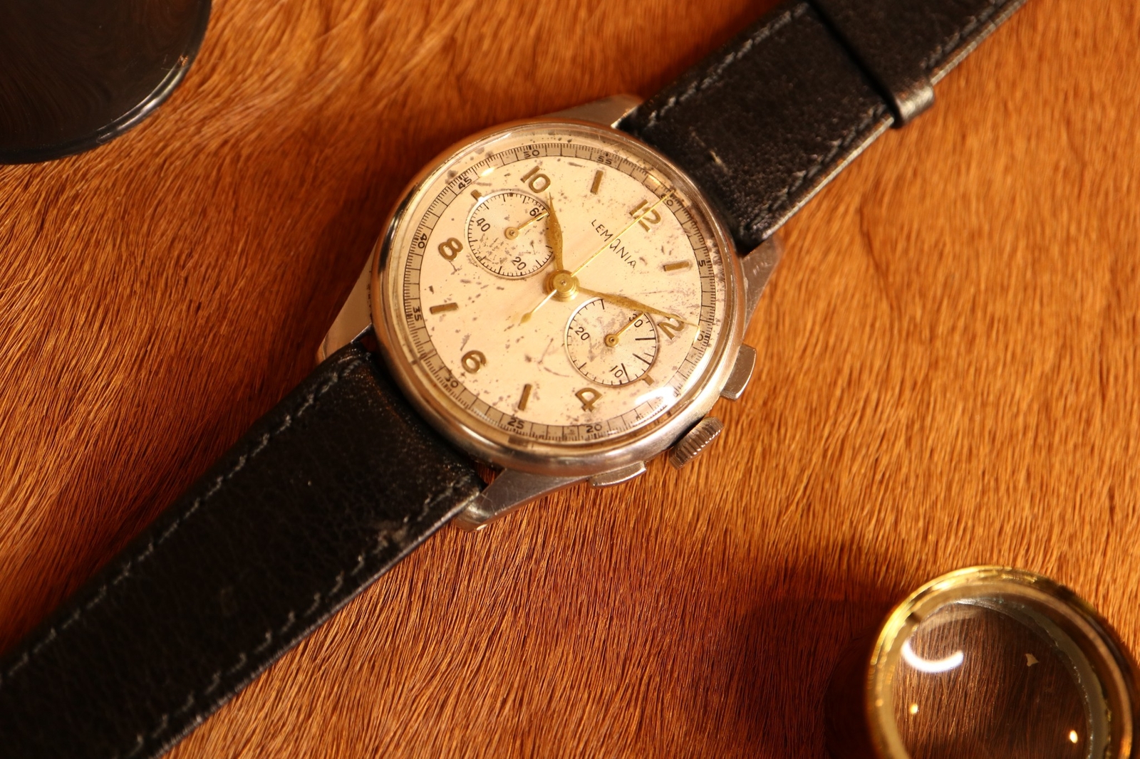 Serviced 1950s Vintage Officers Chronograph Lemania 1270 (320 / 321 ...