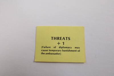 VTG 1979 Divine Right TSR D&D Game Replacement DIPLOMACY CARD THREATS ...