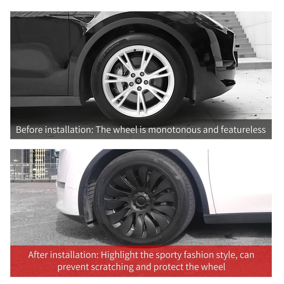 1PCS 19 inch Wheel Cover Design for Model Y (2020-2024) Left Side Storm ...