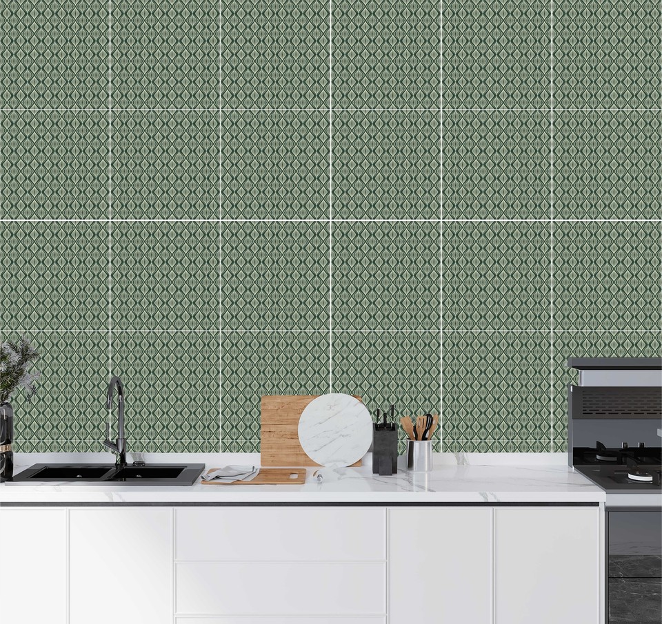 x24 Sage Green Tile Sticker Kitchen Self-Adhesive stickers wx785 | eBay
