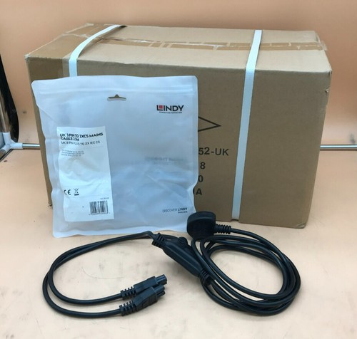 Lindy UK 3-Pin to 2x C5 Mains Cable 2.5m NO.30428 - 1 Case/25 Cables | eBay