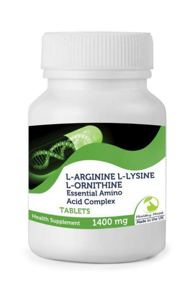L-Arginine L-Lysine L-Ornithine Complex 1400mg 60 Tablets Health ...