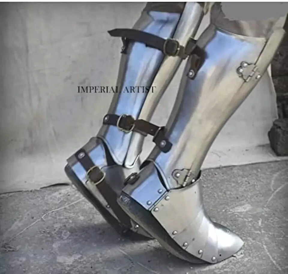 Medieval Steel Greaves Armour Pair With Sabaton Sca Combat Fighting ...